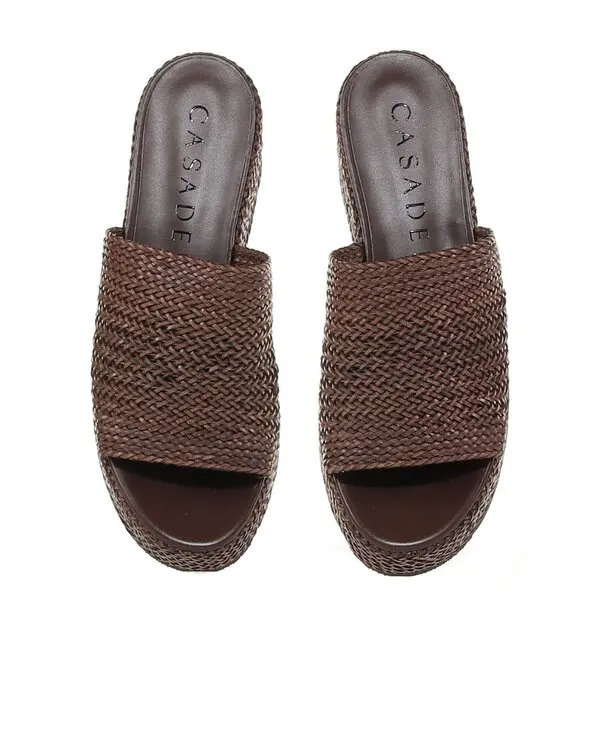 Casadei Twiga Woven Platform Sandals