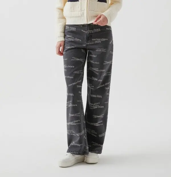 Marissa Chiara Printed Belt Loop Jeans