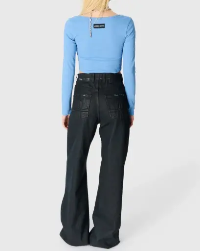 MARINE SERRE Embroidered Moon Logo Ribbed Top