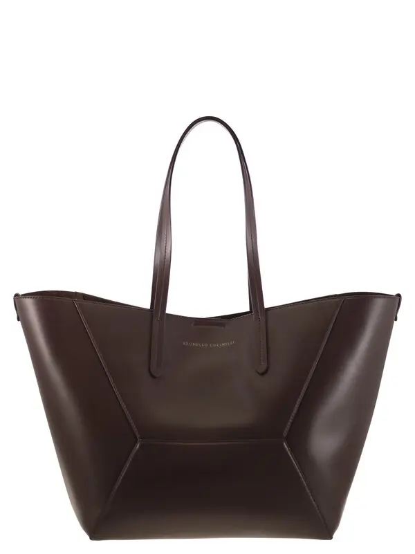 Brunello Cucinelli Paneled Leather Tote Bag