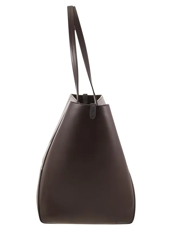 Brunello Cucinelli Paneled Leather Tote Bag