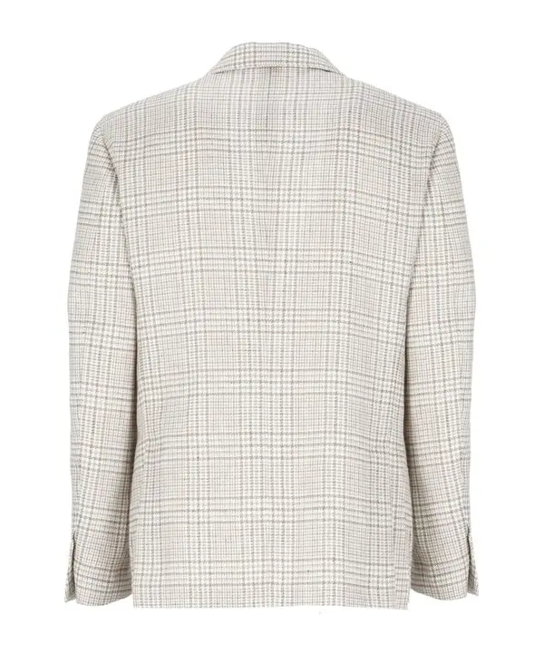 LARDINI Single-breasted Checked Blazer - Beige