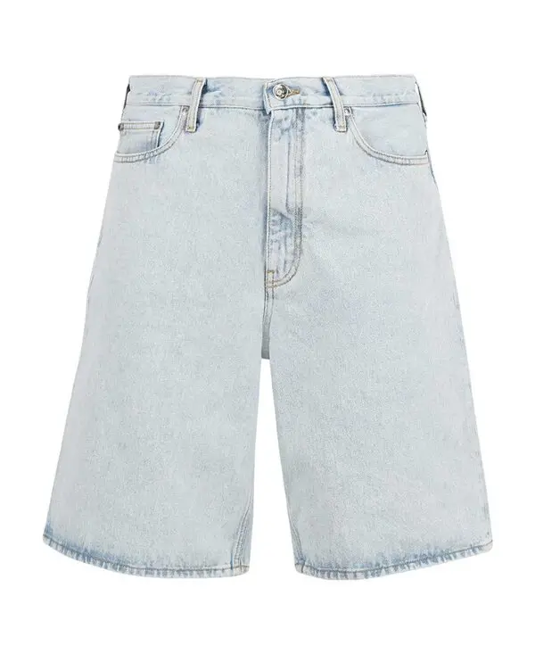 Off-White Logo Patch Denim Shorts - White