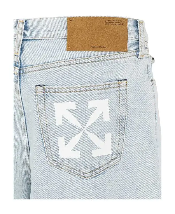 Off-White Logo Patch Denim Shorts