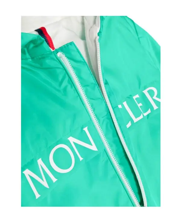 Moncler Logo Print Hooded Zip-up Jacket