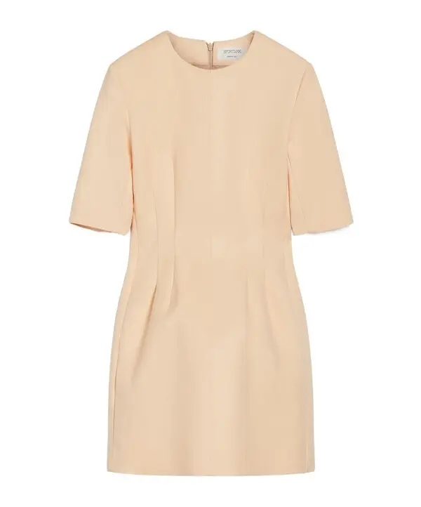 Sportmax Cotton Twill Knitted Crewneck Dress - Nude