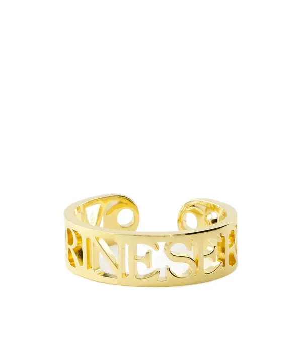 MARINE SERRE Logo Lettering Cuff Bracelet - Yellow