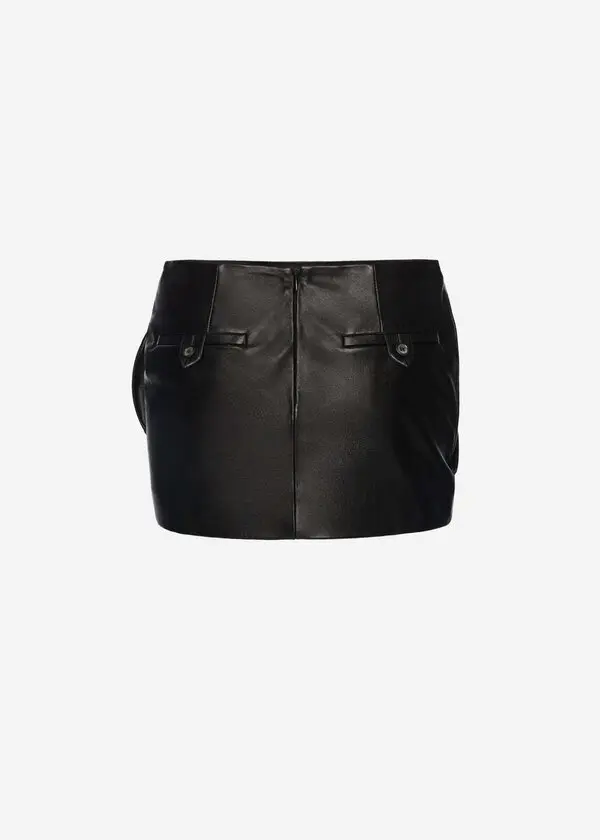 Magda Butrym Draped Rose Mini Skirt - Black
