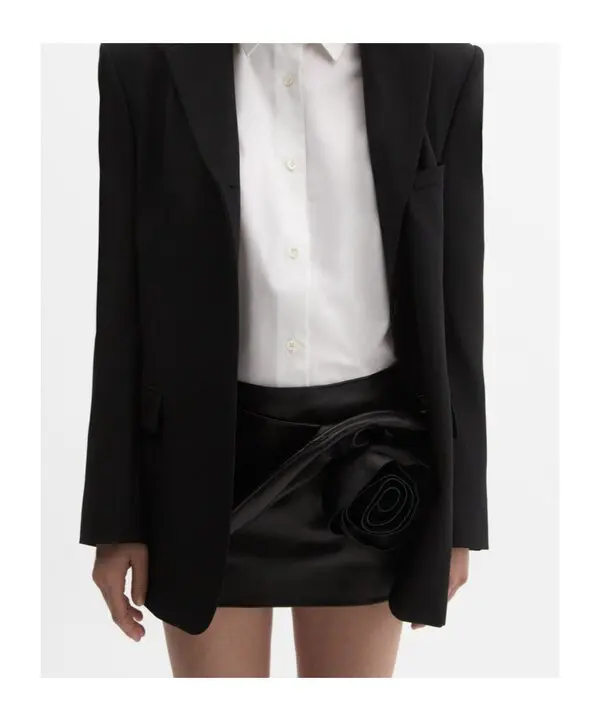 Magda Butrym Draped Rose Mini Skirt - Black