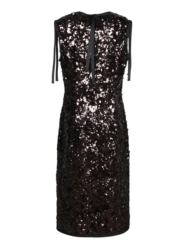 Prada Sequin Embellished Sleeveless Round Neck Dress