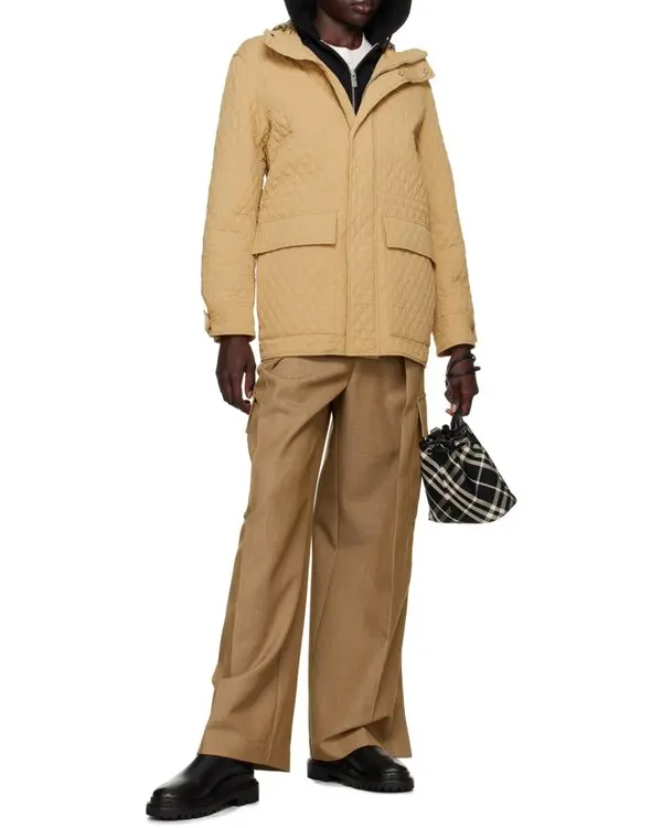 Burberry Quilted Hooded Jacket With Drawstring Waist