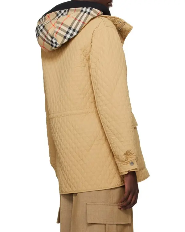 Burberry Quilted Hooded Jacket With Drawstring Waist