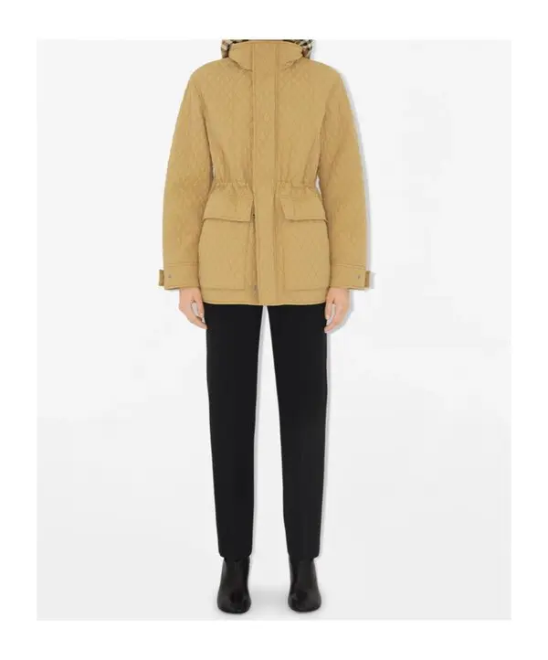 Burberry Quilted Hooded Jacket With Drawstring Waist