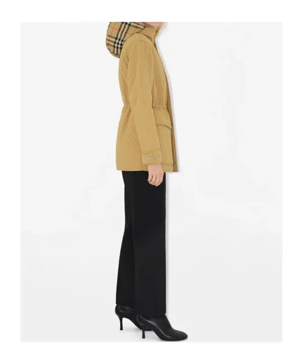 Burberry Quilted Hooded Jacket With Drawstring Waist