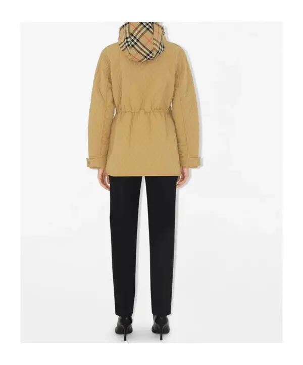 Burberry Quilted Hooded Jacket With Drawstring Waist