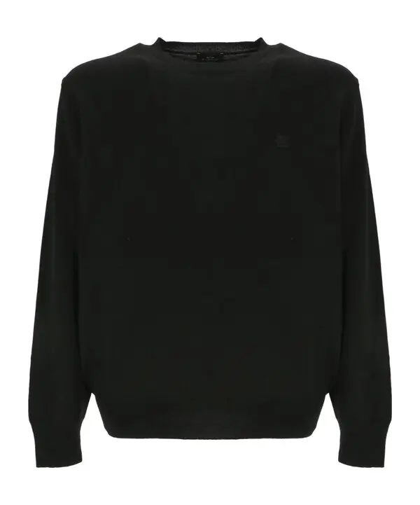 Etro Pegaso Embroidered Crewneck Jumper - Black