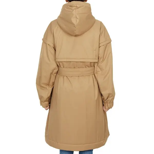 Max Mara Long Sleeve Hooded Belted Jacket - Nude