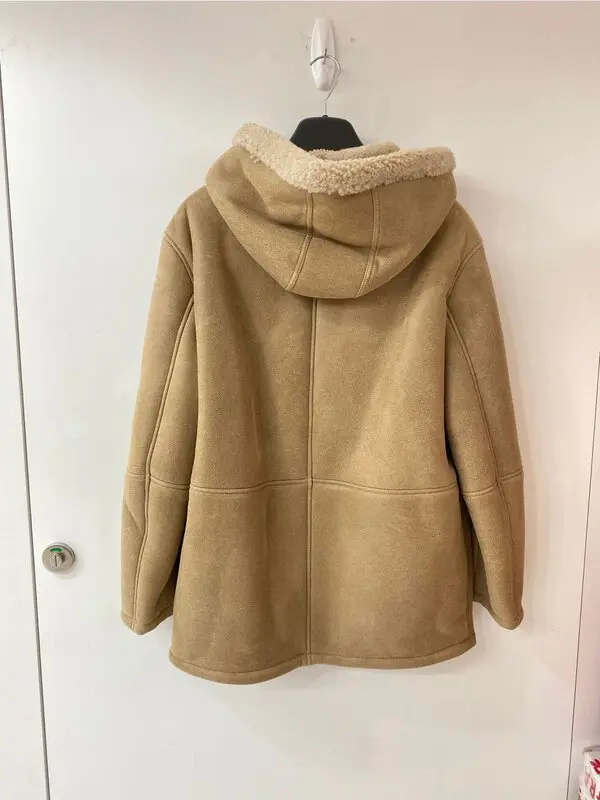 Saint Laurent Fur Lined Hooded Zip Coat