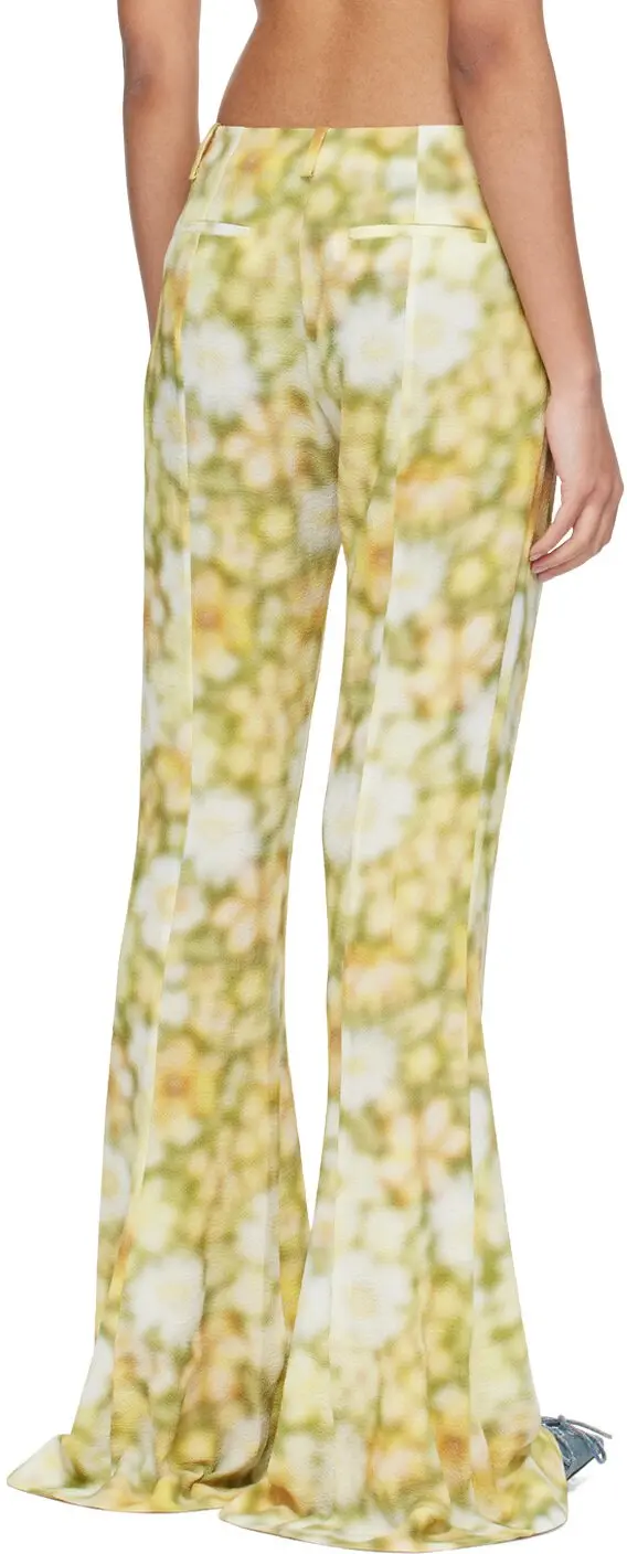 Acne Studios Abstract Floral Print Flared Trousers