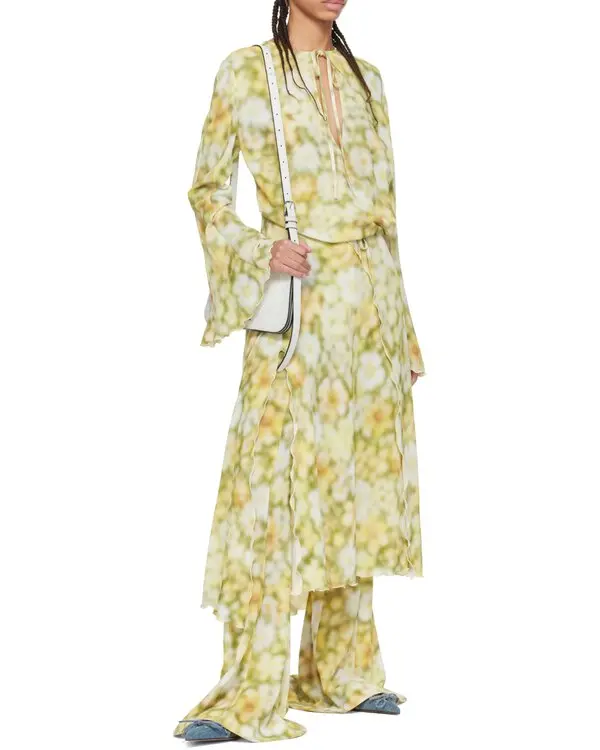 Acne Studios Abstract Floral Print Flared Trousers