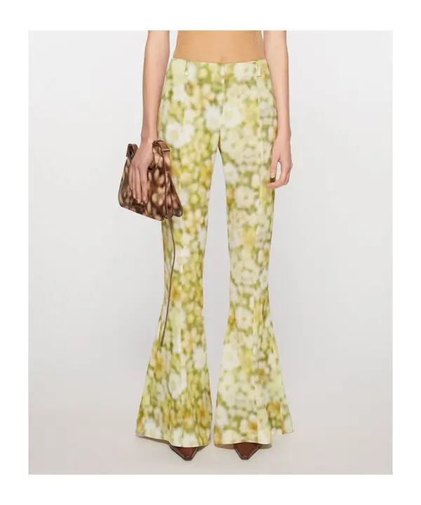 Acne Studios Abstract Floral Print Flared Trousers
