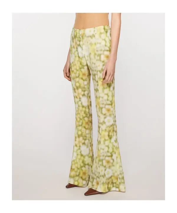 Acne Studios Abstract Floral Print Flared Trousers