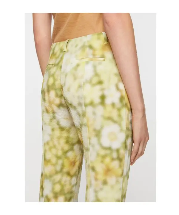 Acne Studios Abstract Floral Print Flared Trousers