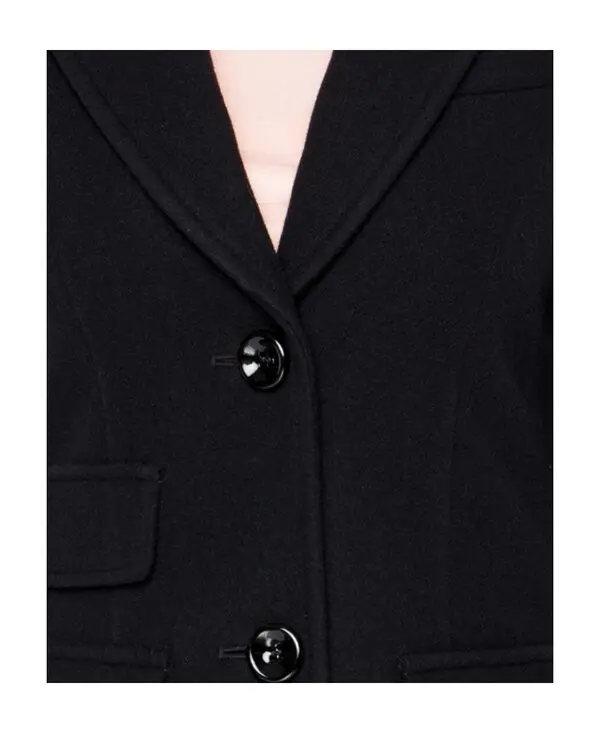Emporio Armani Wool Lapel Coat - Black
