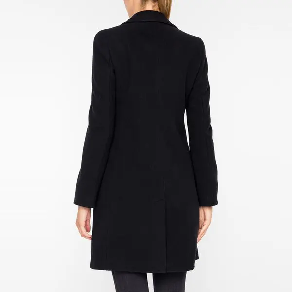 Emporio Armani Wool Lapel Coat - Black