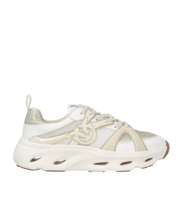Pinko Lace-up Logo Detail Sneakers - White