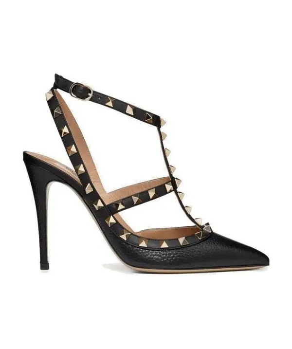 Valentino Garavani Rockstud Pointed Toe Caged Pumps - Black