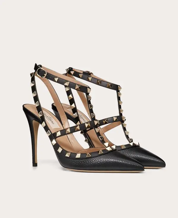 Valentino Garavani Rockstud Pointed Toe Caged Pumps - Black
