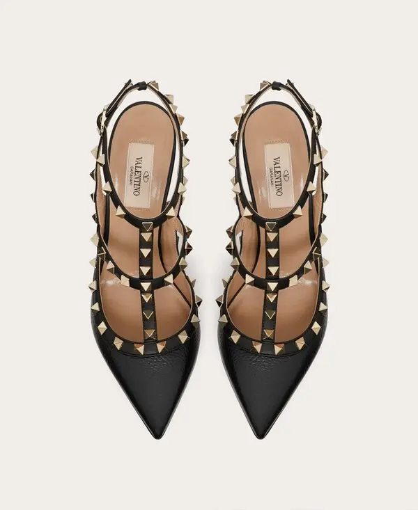 Valentino Garavani Rockstud Pointed Toe Caged Pumps - Black