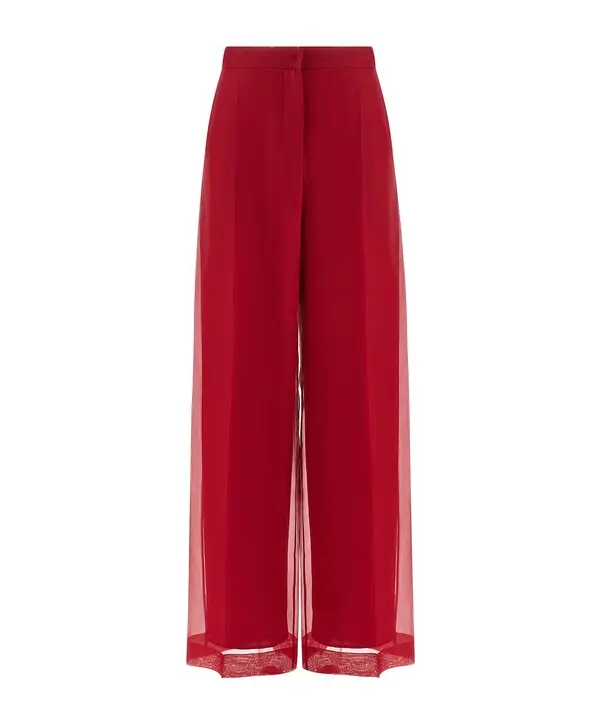 Max Mara Olivi Wide Leg Trousers - Red