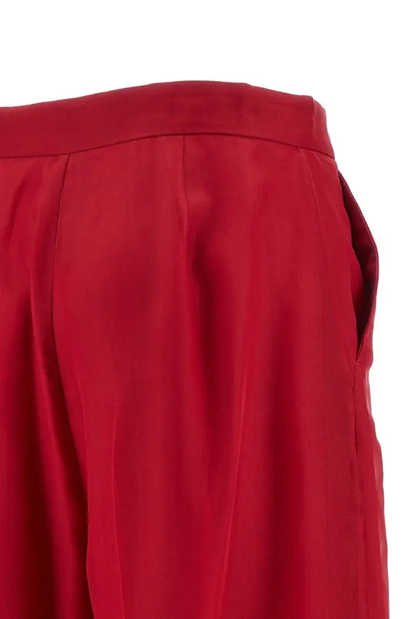 Max Mara Olivi Wide Leg Trousers - Red