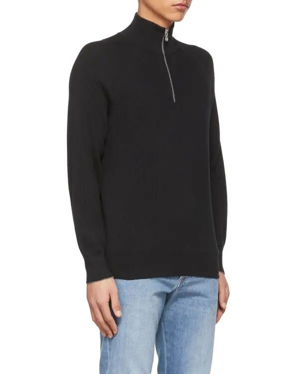 Brunello Cucinelli High Neck Knitted Pullover - Black
