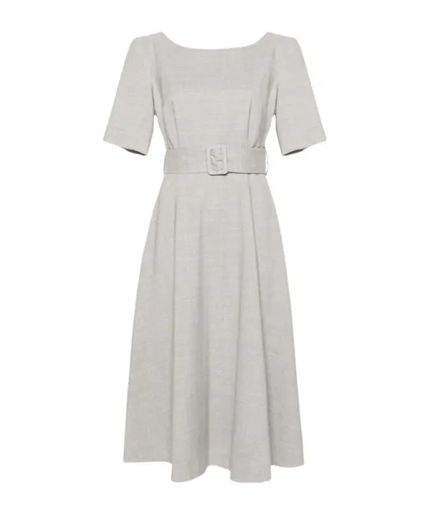 P.a.r.o.s.h Lille Flared Midi Dress - White