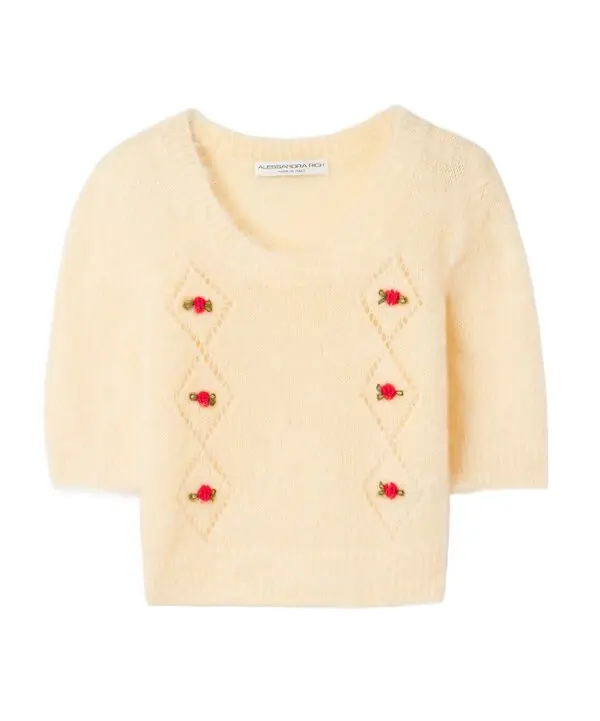 Alessandra Rich Embellished Knitwear - Yellow