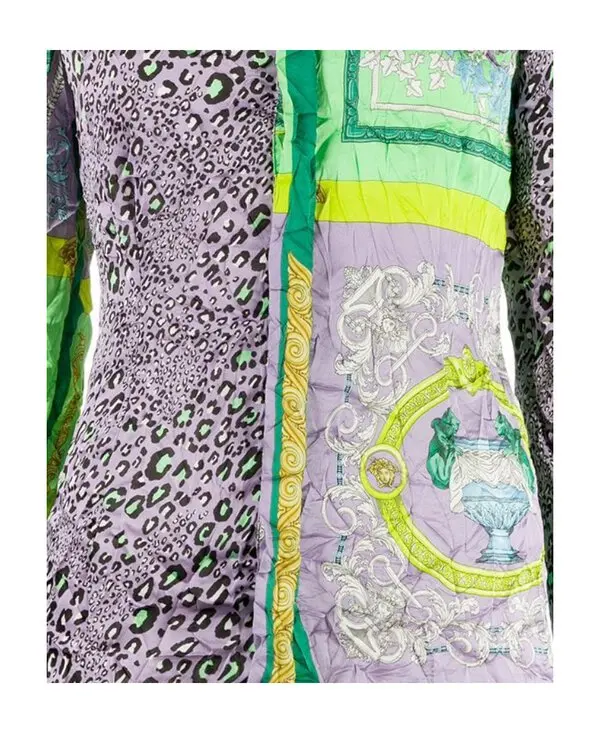 Versace Barocco Patchwork Print Satin Shirt