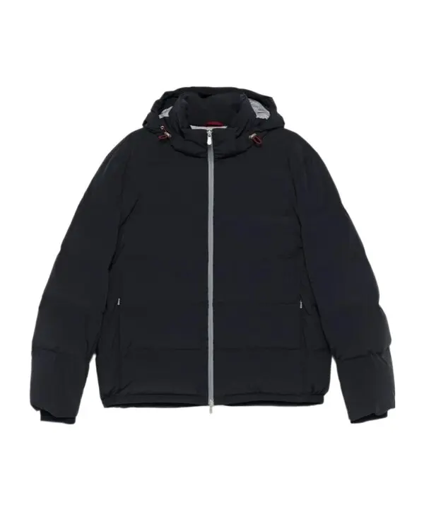 Brunello Cucinelli Hooded Quilted Zip-up Jacket - Blue