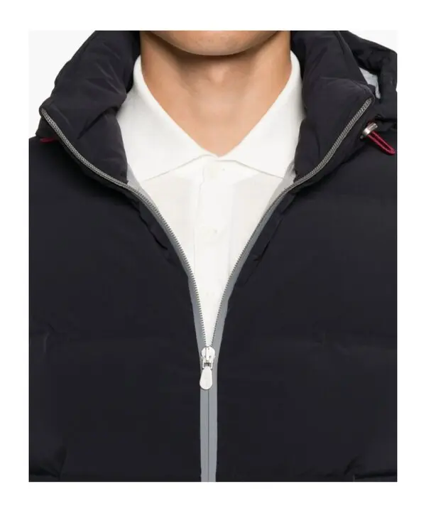 Brunello Cucinelli Hooded Quilted Zip-up Jacket - Blue