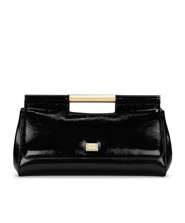 Dolce & Gabbana Logo Plaque Clutch Bag - Black