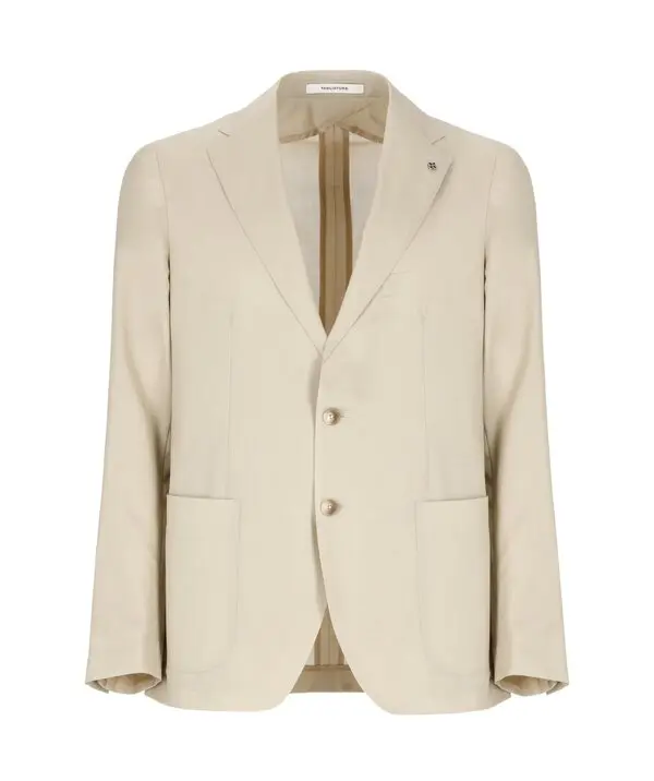 Tagliatore Brooch Detailed Straight Hem Tailored Blazer