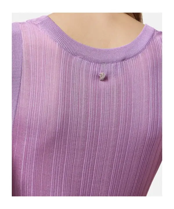 Versace Ribbed Crewneck Sleeveless Top