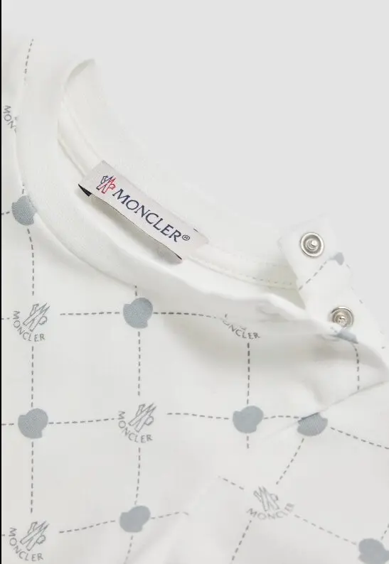 Moncler Logo Print Bodysuit, Shorts, And Bib Set