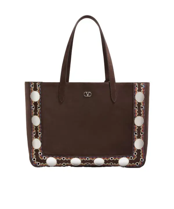 Valentino Garavani Logo Plaque Tote Bag - Black
