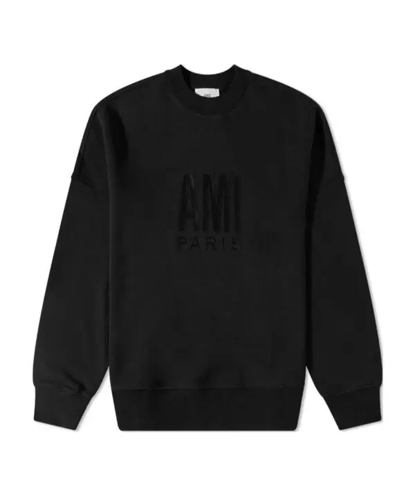 Ami Logo-print Sweatshirt - Black
