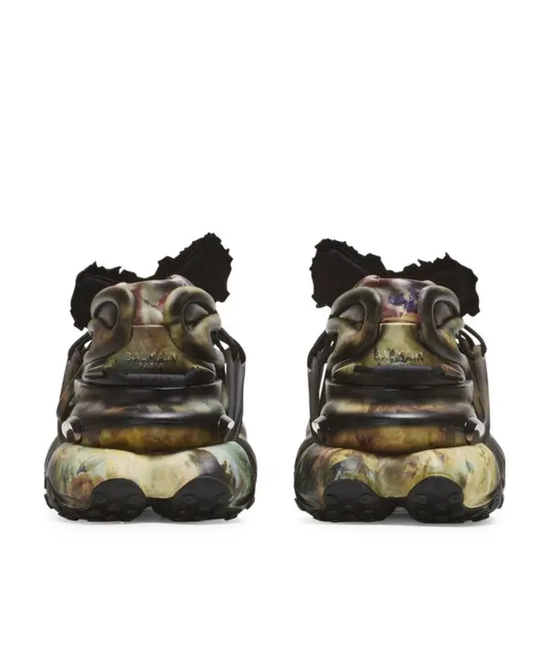 Balmain Printed Neoprene And Leather Unicorn Trainers - Black