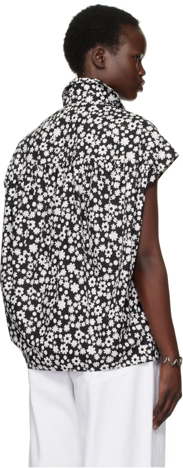 Marni Floral Print Cap Sleeve Shirt