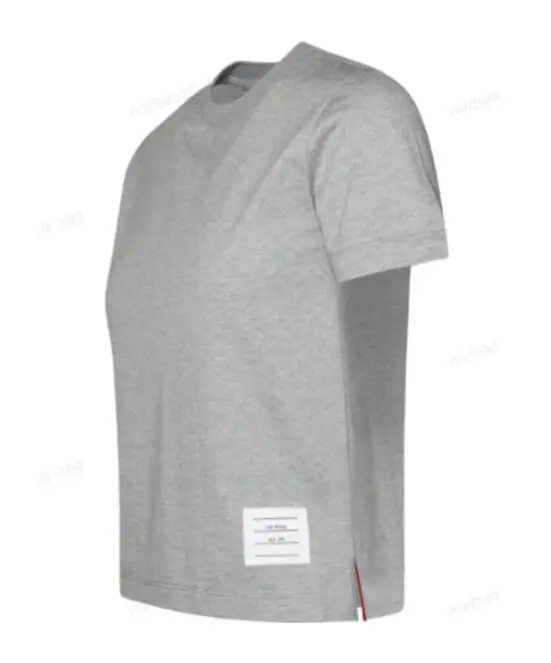 Thom Browne Logo Patch Crewneck T-shirt - Light Gray